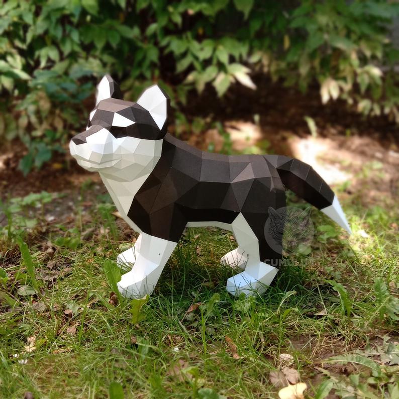 Husky Pup 3D Papier Model Papier | SlimSpul – SlimSpul nederland b.v.